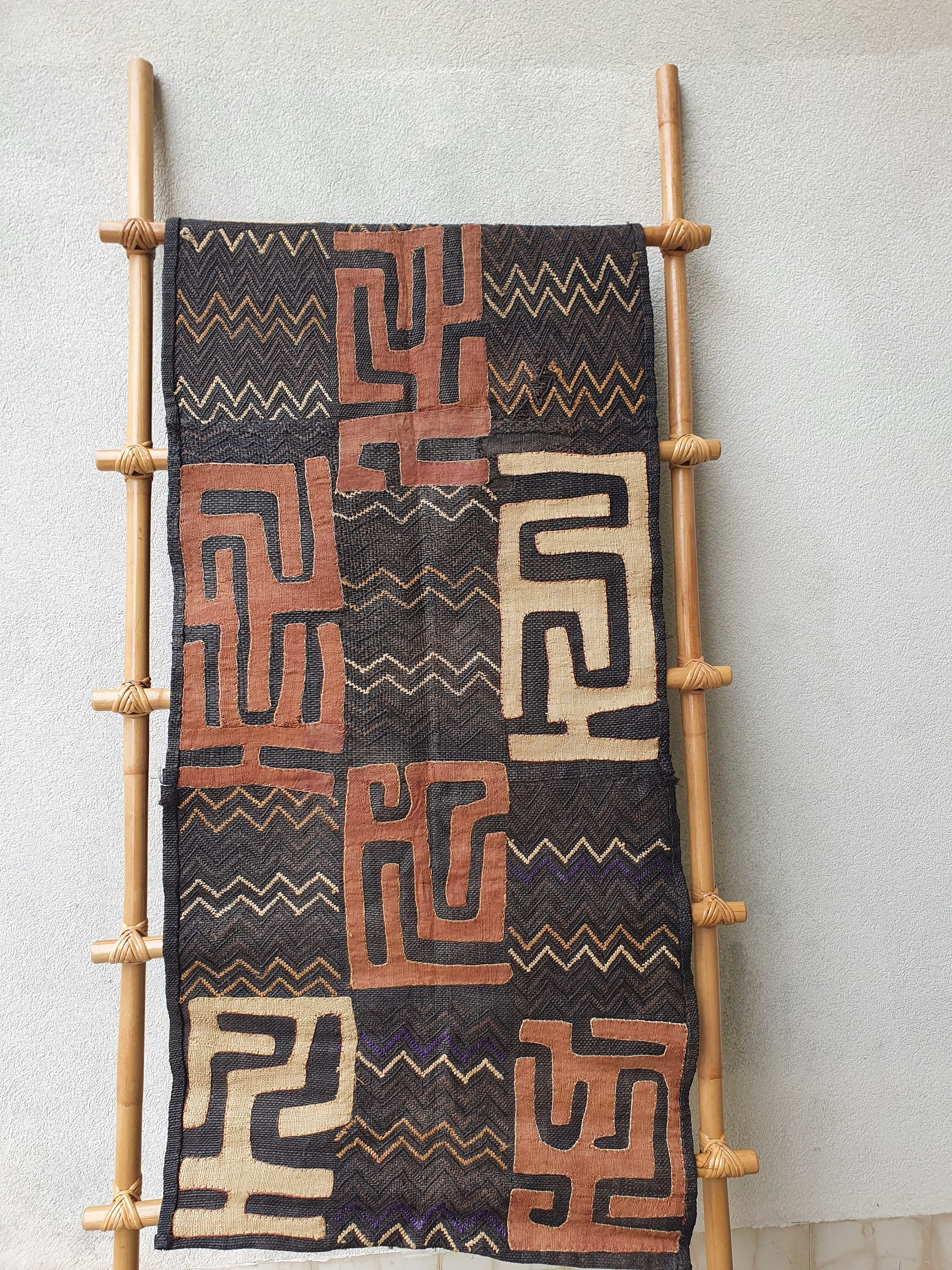 Authentic African Kuba Cloth Handstitched Raffia Cloth Wall Decor Congo ...