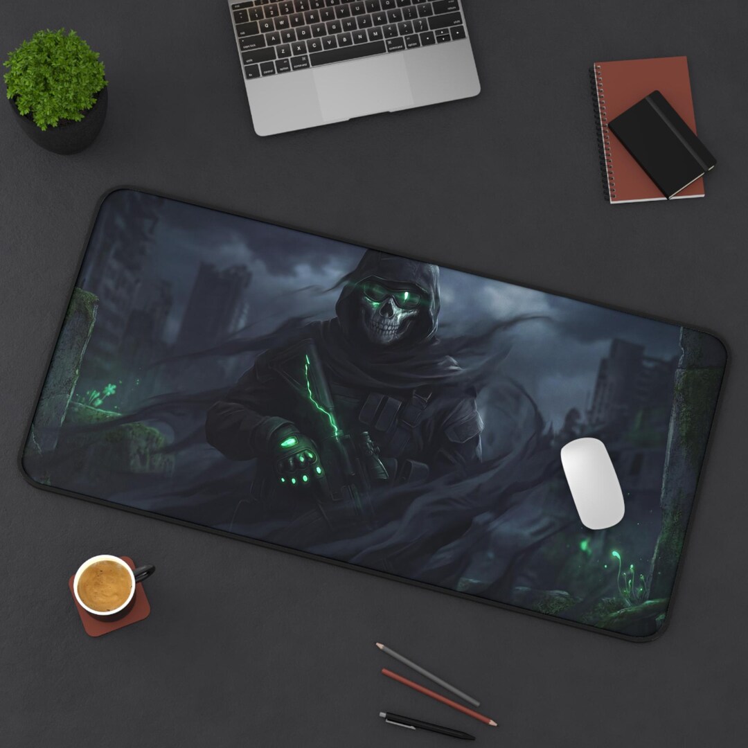 Grim Reaper With Green Aura Desk Mat | Dark Gothic Gaming Desk Pad - Etsy