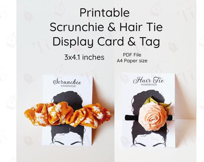 Scrunchie Display Card, Hair Tie Display Card, Display Card for ...
