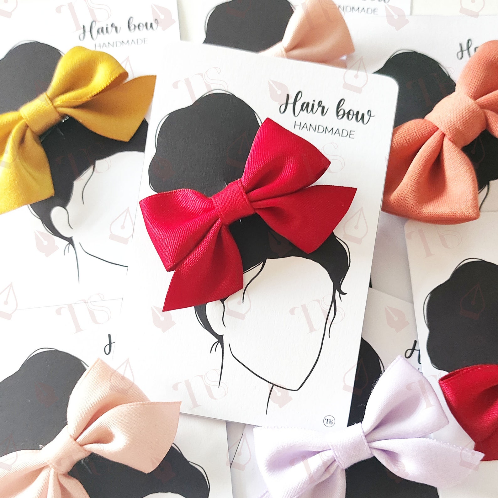 Hair Bow Display Card Template: Single Bun Design (PDF Download) - Etsy