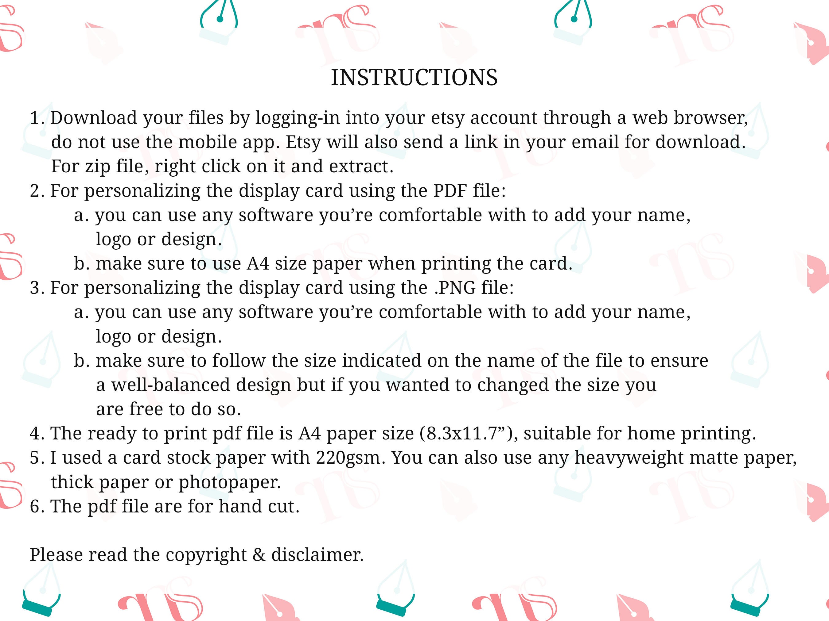 Scrunchies Display Card Template Girl on the Beach Design Printable PDF ...