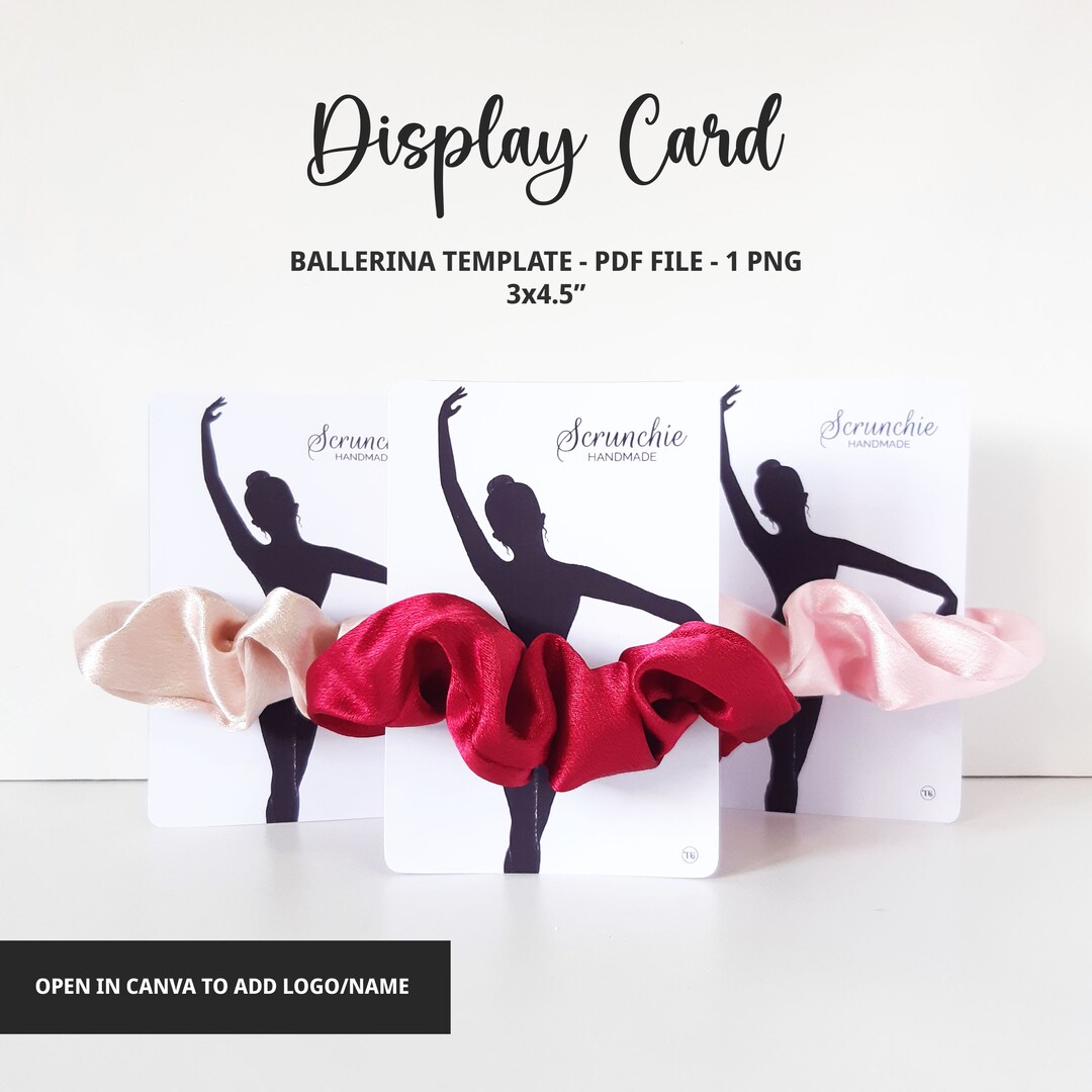 Ballerina Scrunchies Display Card Template (digital Download) - Etsy