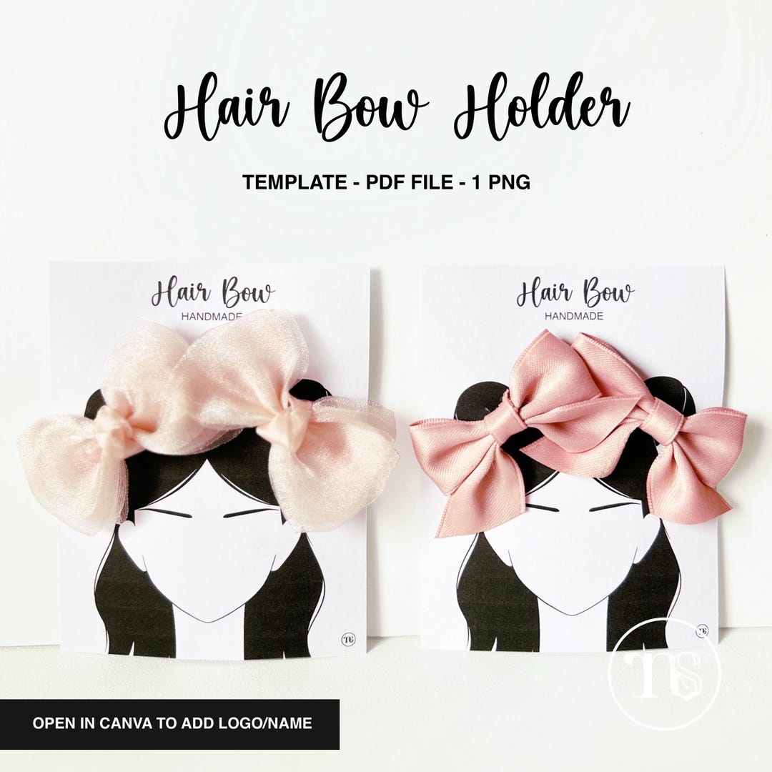 Hair Bow Half up Do Display Card Template: Printable Backing Card (PDF ...