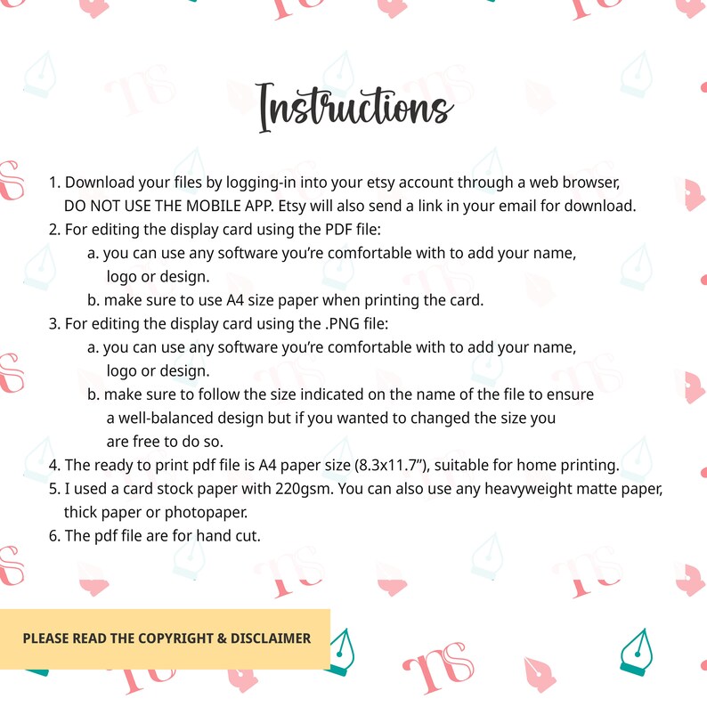 Earring Display Card Template Cute Girl Illustration Display Card ...