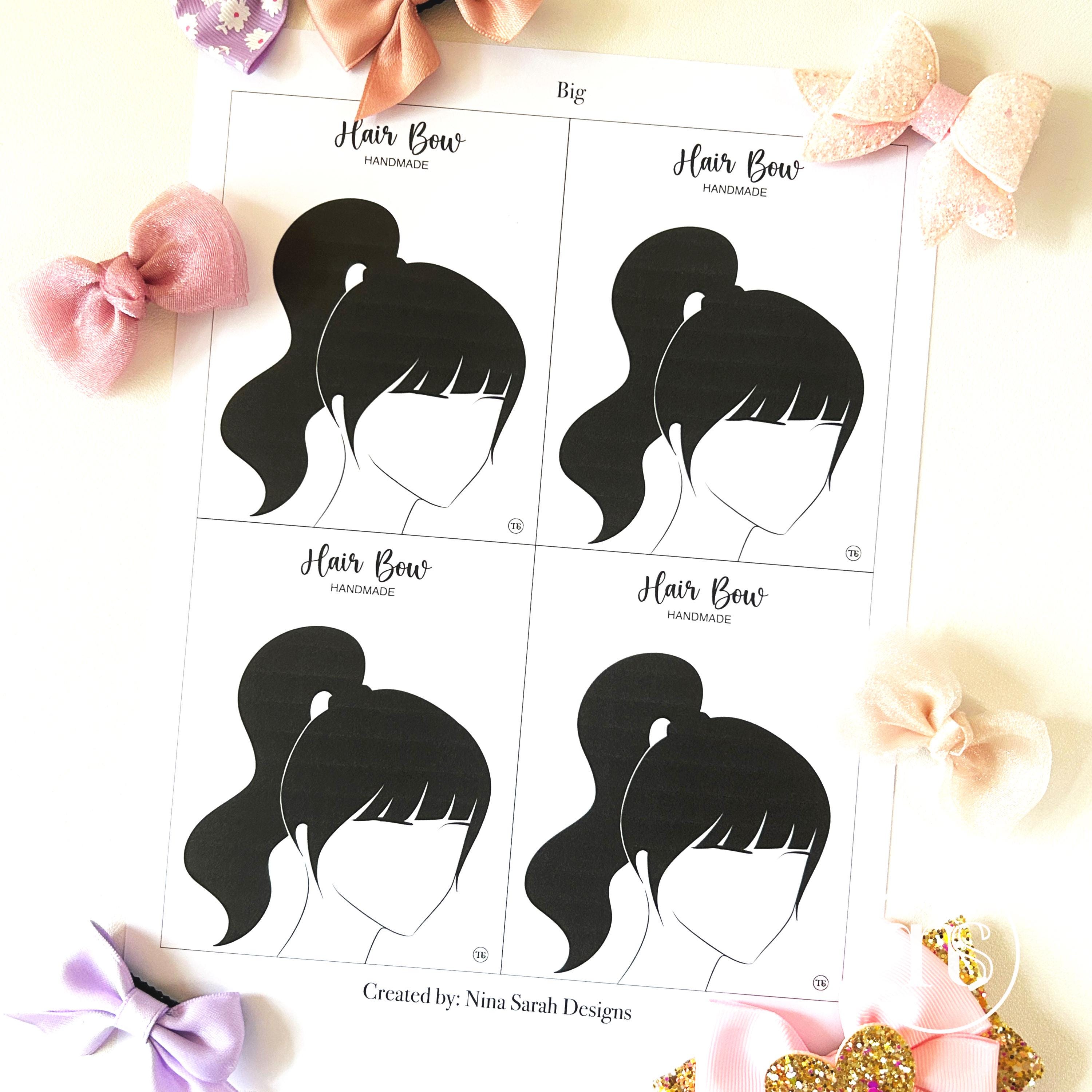 Hair Bow Ponytail Display Card Template: Printable Backing Card (PDF ...
