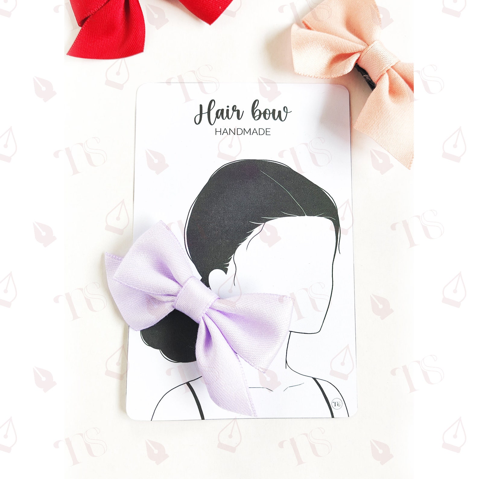 Hair Bow Display Card Template: Low Bun Design (PDF Digital Download ...