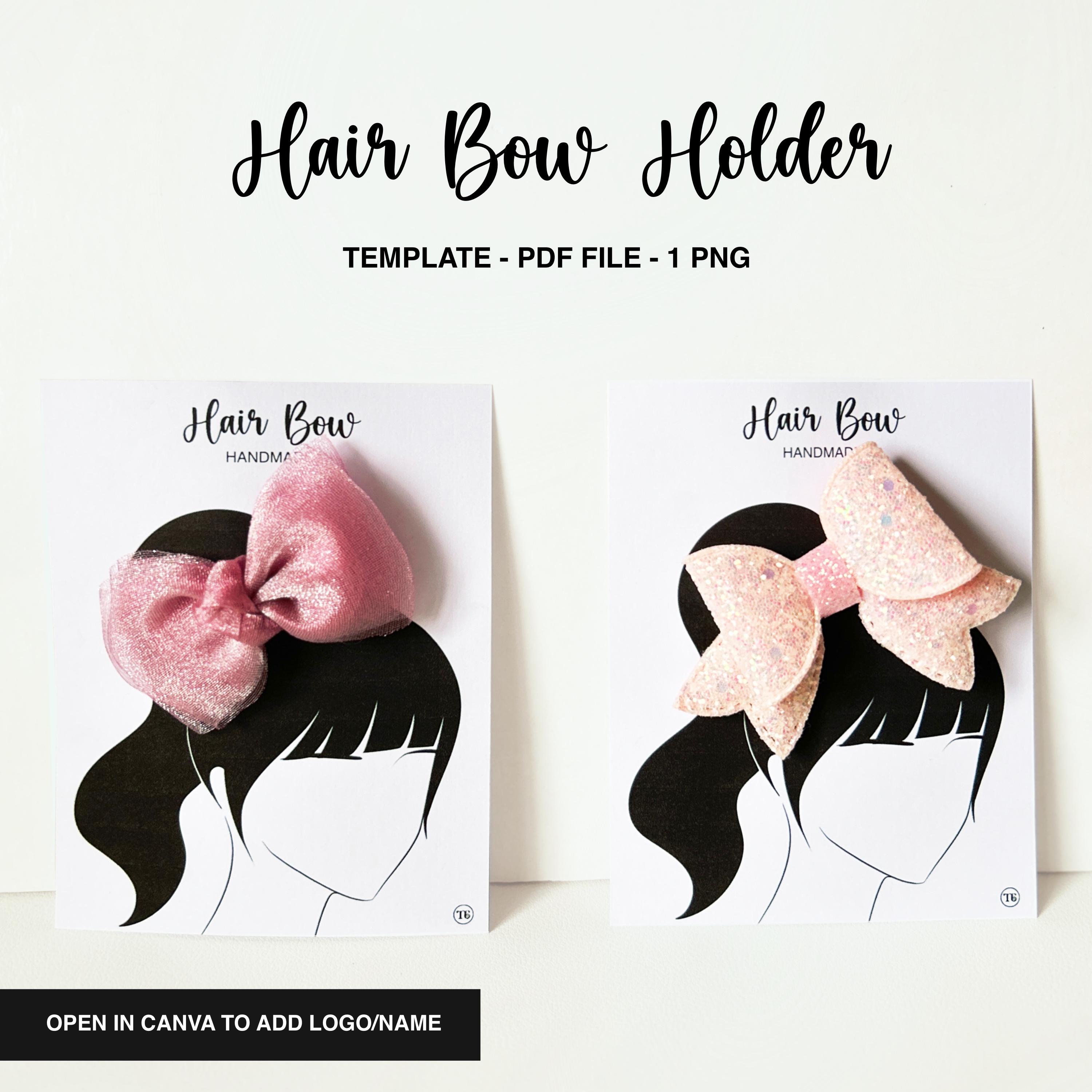 Hair Bow Ponytail Display Card Template: Printable Backing Card (PDF ...