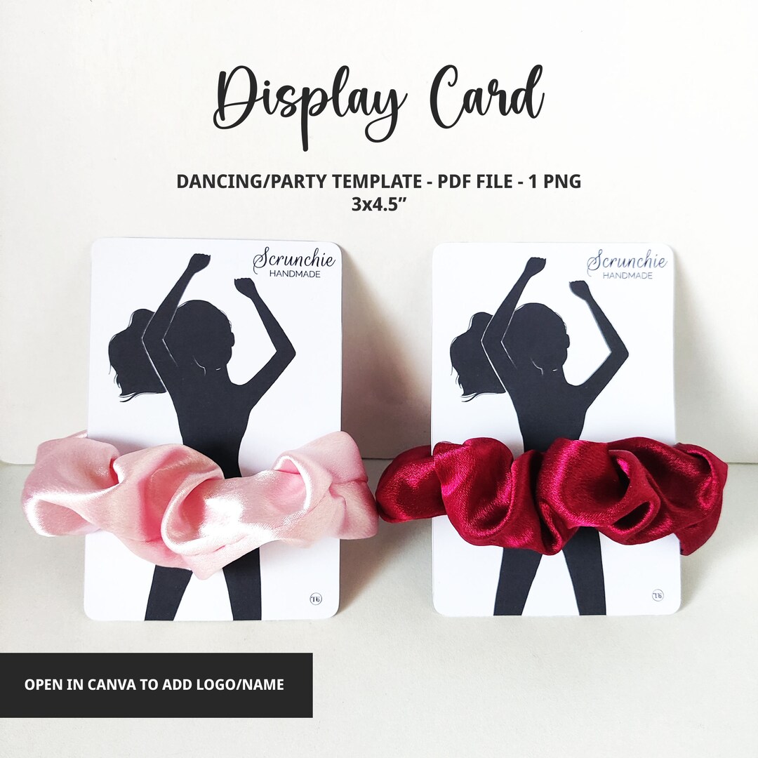 Scrunchies Display Card Template: Dancing Design (digital Download) - Etsy