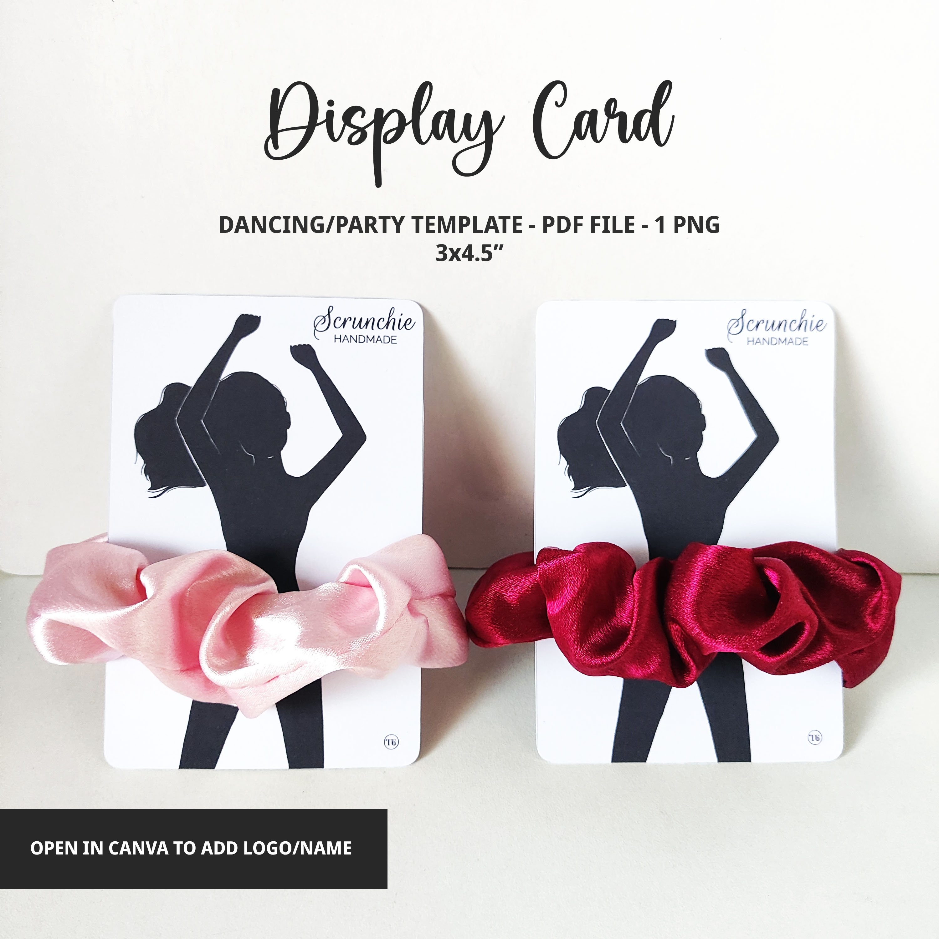 Scrunchies Display Card Template: Dancing Design (digital Download) - Etsy
