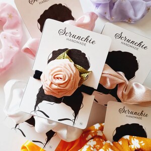 Scrunchie Display Card and Tag Template Hair Bun Design Hair Tie ...