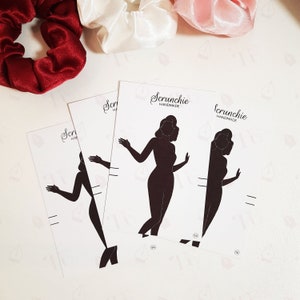 Scrunchies Display Card Template: Woman Silhouette Design (digital ...