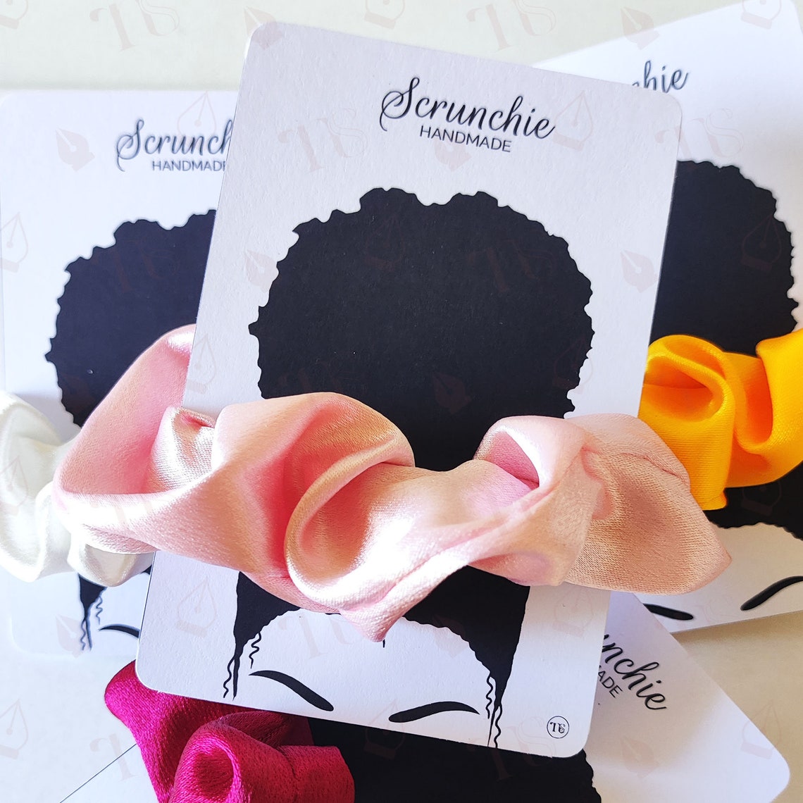 Afro-inspired Scrunchies Display Card Template Printable, Scrunchie ...