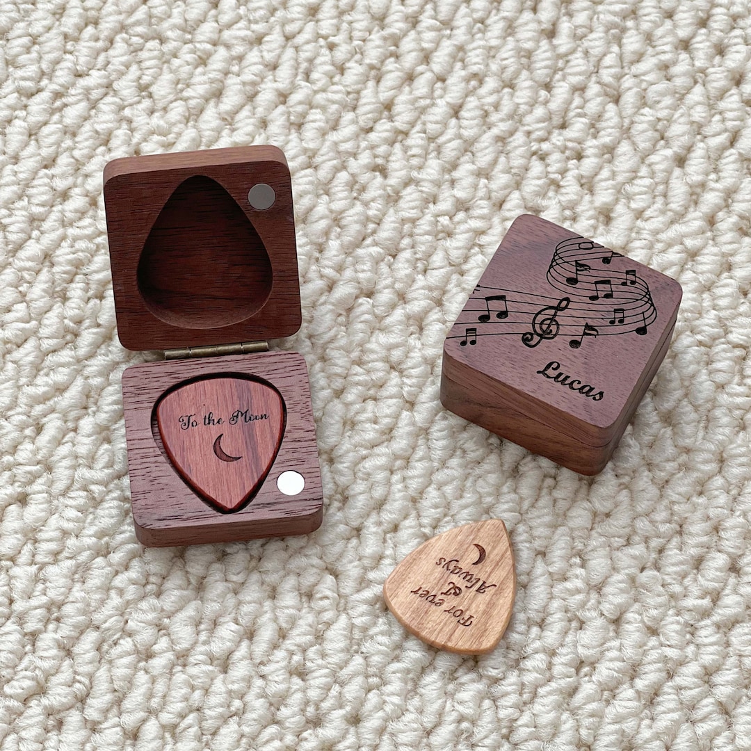 Custom Wooden Guitar Picks Boxpersonalized Guitar Pick Box - Etsy
