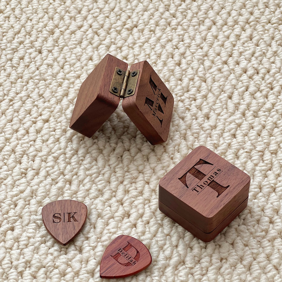 Custom Wooden Guitar Picks Box Personalized Guitar Pick Box - Etsy