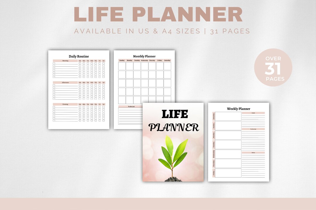 Printable Life Planner Undated Life Planner planner Bundle life Binder ...