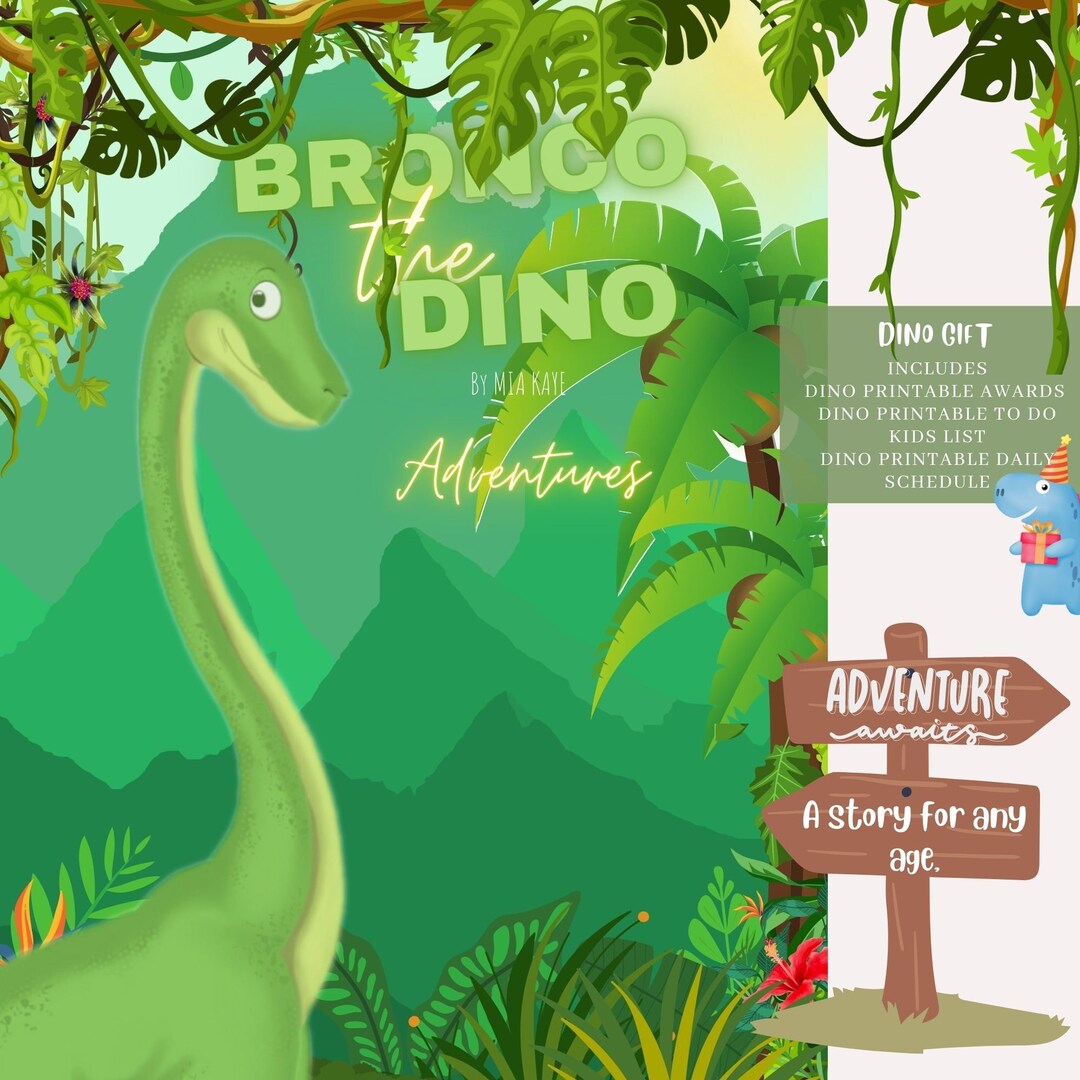 BRONCO THE DINO, Kids Adventure Storybook, Dinosaur, Animals, Children ...