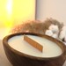 Soy Candle in Wooden Bowl, Oval Dough Bowl Candle, Vegan Soy Wax Candle, Wooden Wick Candle ...