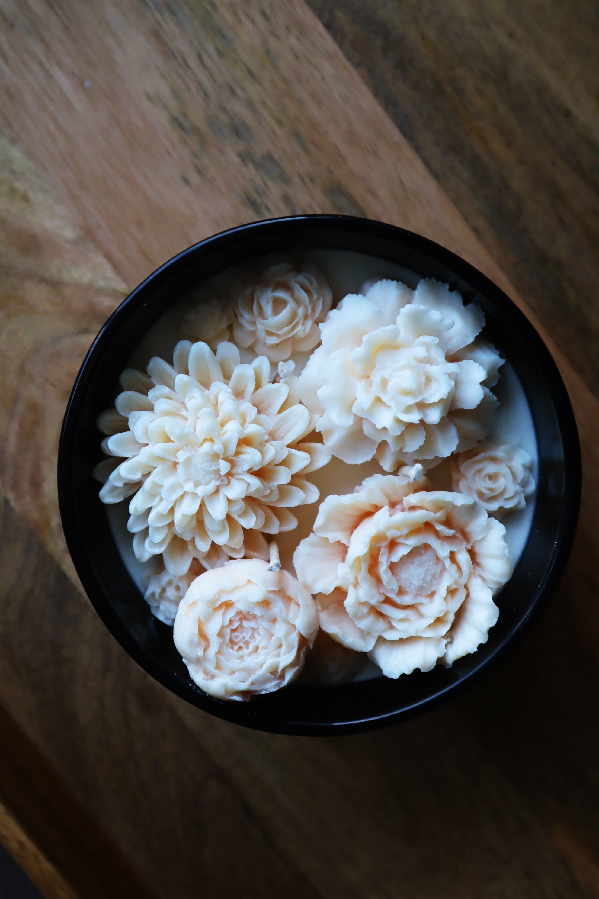 22 Oz Big Flower Blossom Candle, 3 Wicks Soy Wax Candle in Jar With ...
