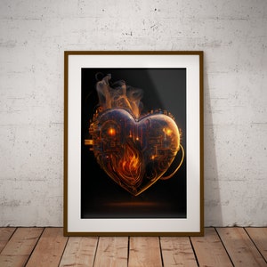 Digital Heart Wall Art Printables Valentine's Day Printable Art Love ...