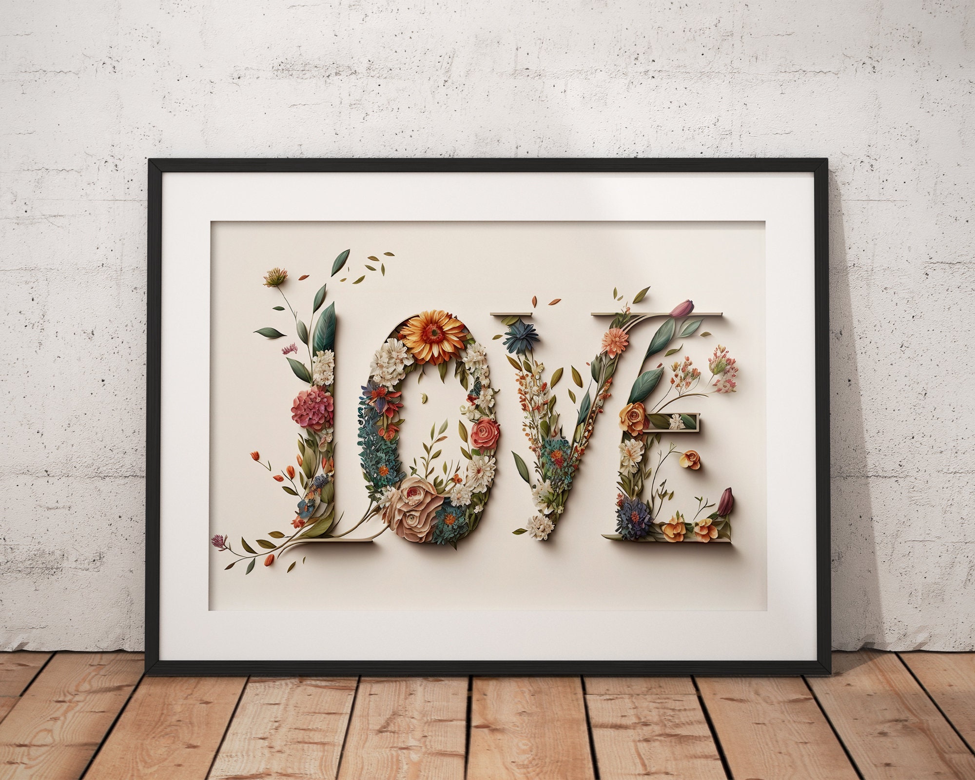 LOVE Wall Art Printables Valentine's Day Printable Floral Art Love Art ...