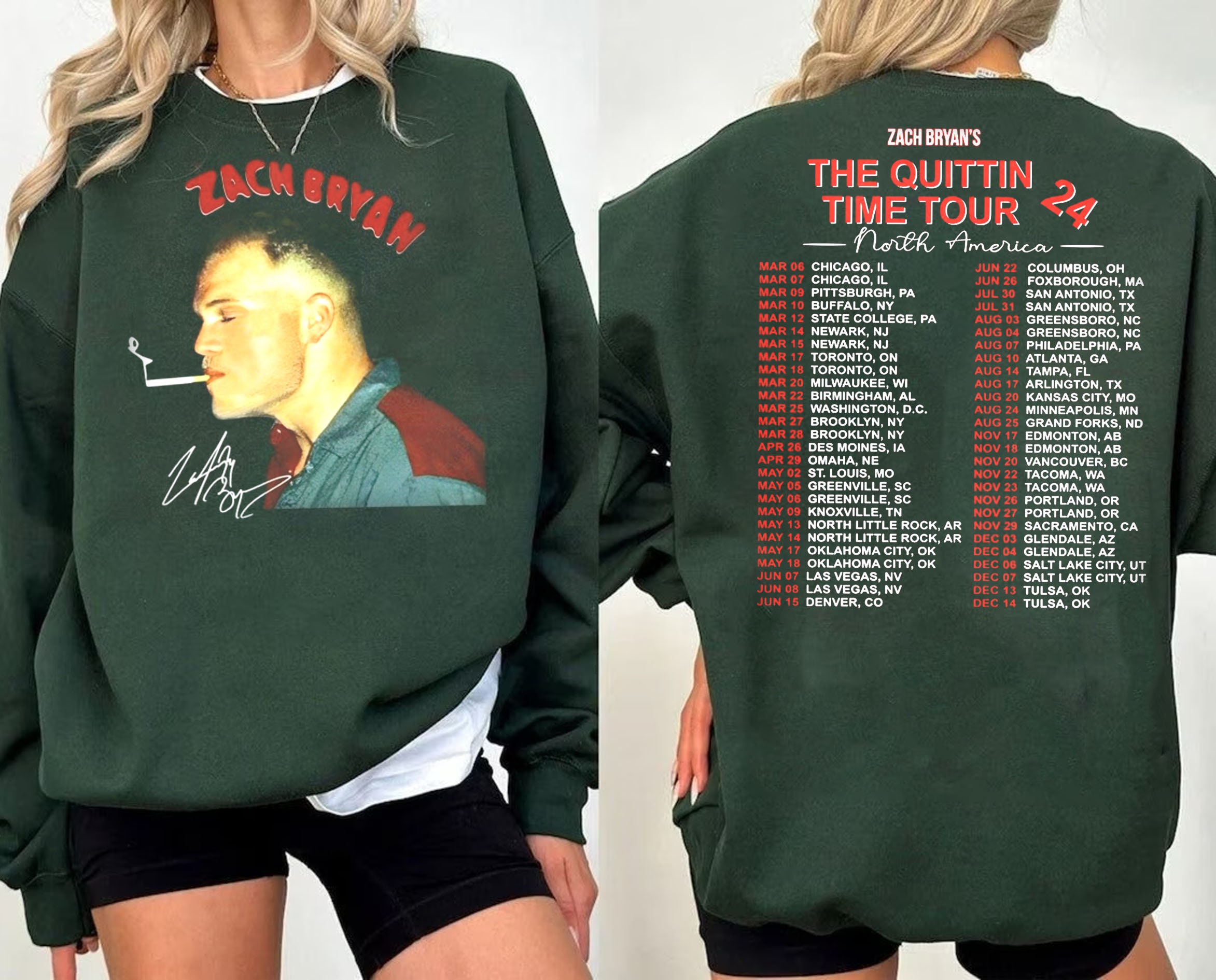 Vintage Zach Bryan Tour 2024 Shirt,Retro Zach Bryan 2024 The Quittin Time Tour sold by Nasrine ...