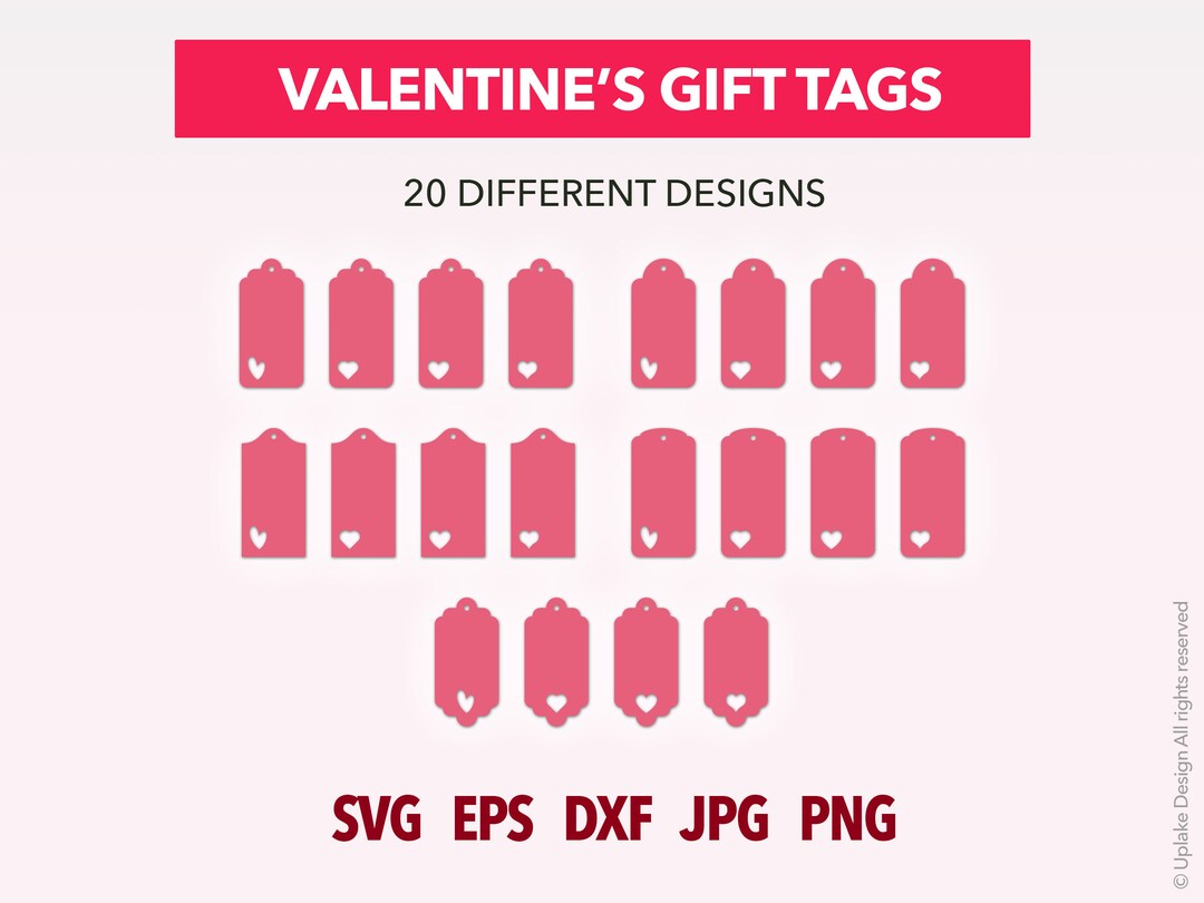 Heart Gift Tag SVG Bundle: 20 Love Tag Templates (commercial Use) - Etsy