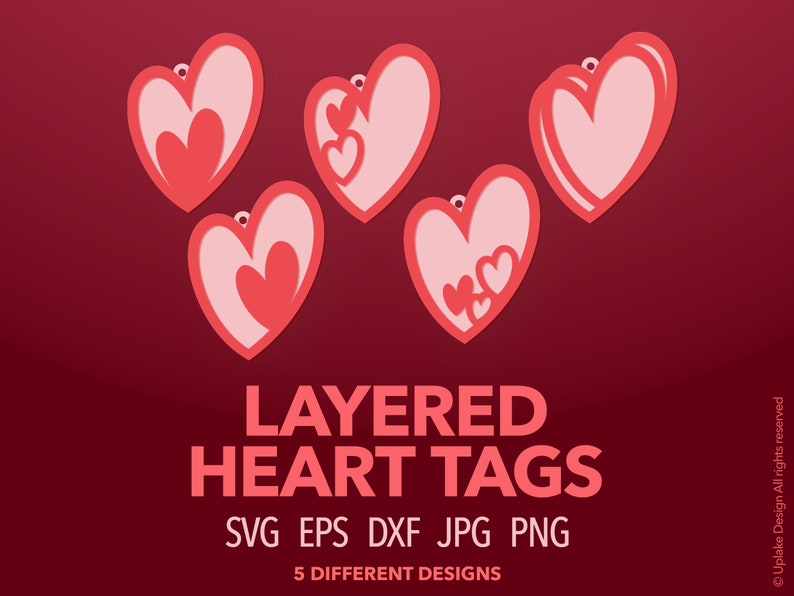 Layered Heart Gift Tag SVG Bundle 2 Instant Download Perfect for Cricut ...