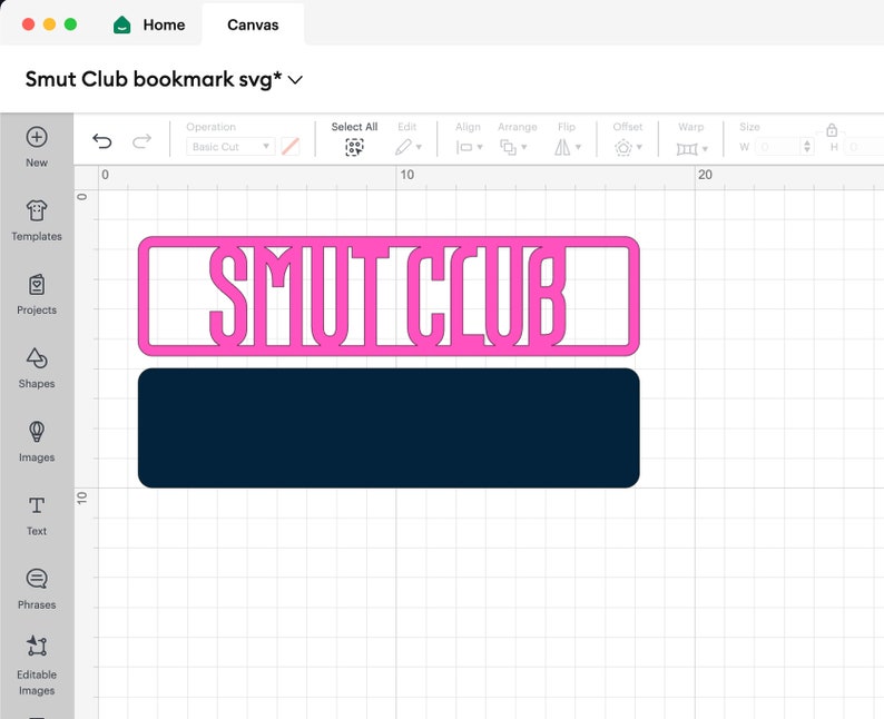 Smut Club Bookmark SVG Layered Bookmark Cut File Cricut Project Beginner Instant Download ...