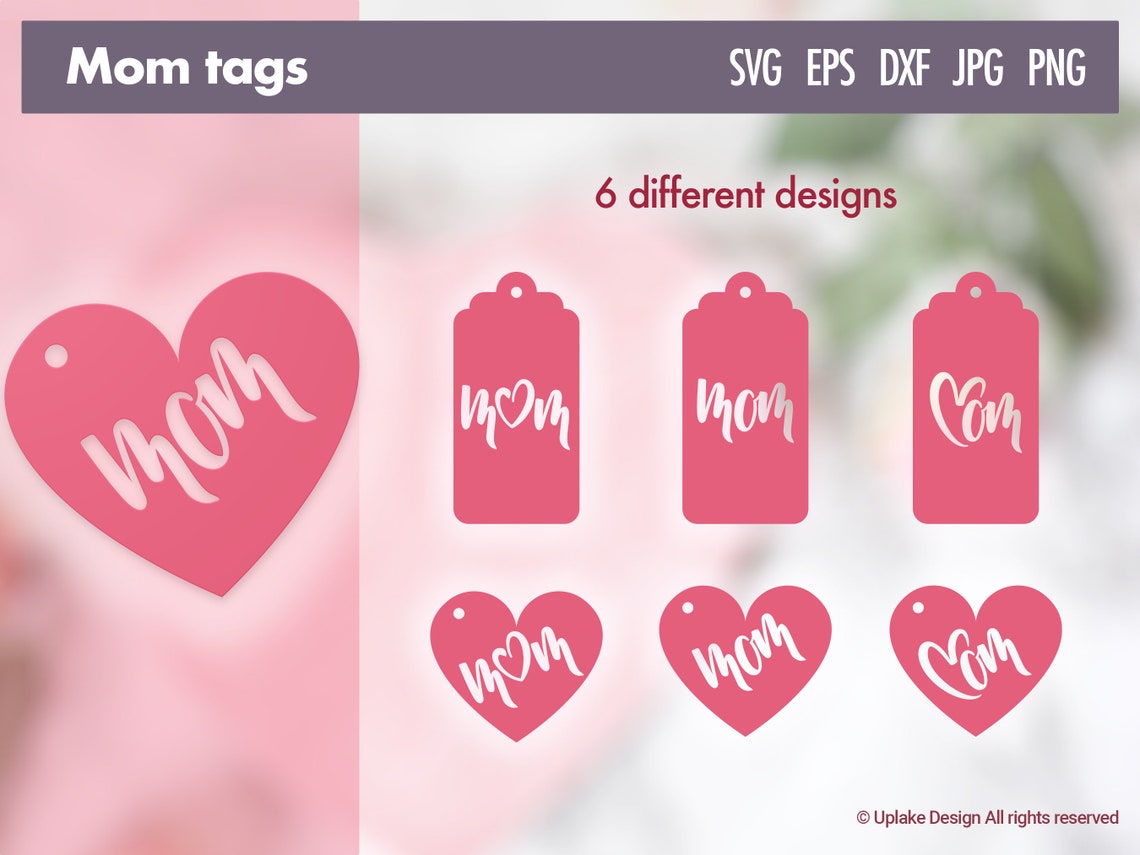 Mom Heart Tag SVG Bundle Mother's Day Gift Tag Svg Tag - Etsy