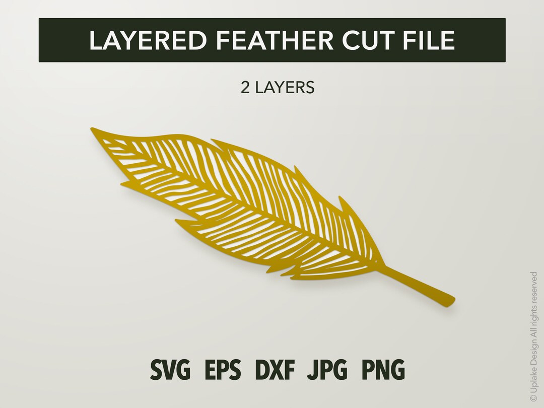 Layered Feather Cut File SVG Bookmark Etc Cut File Cricut Beginner ...