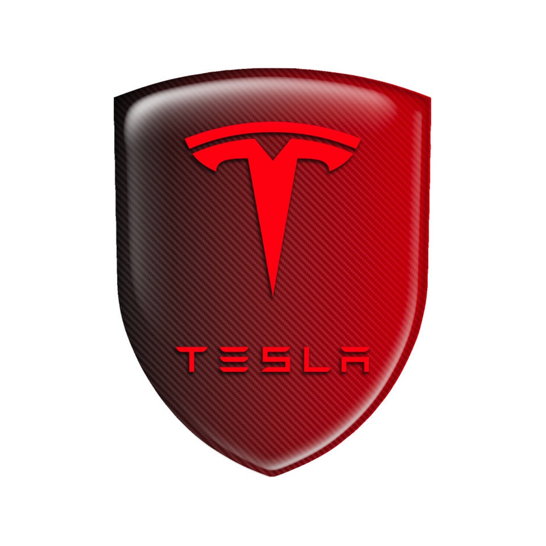 Tesla Shield Shape Electric Car Silicone Sticker Auto - Etsy