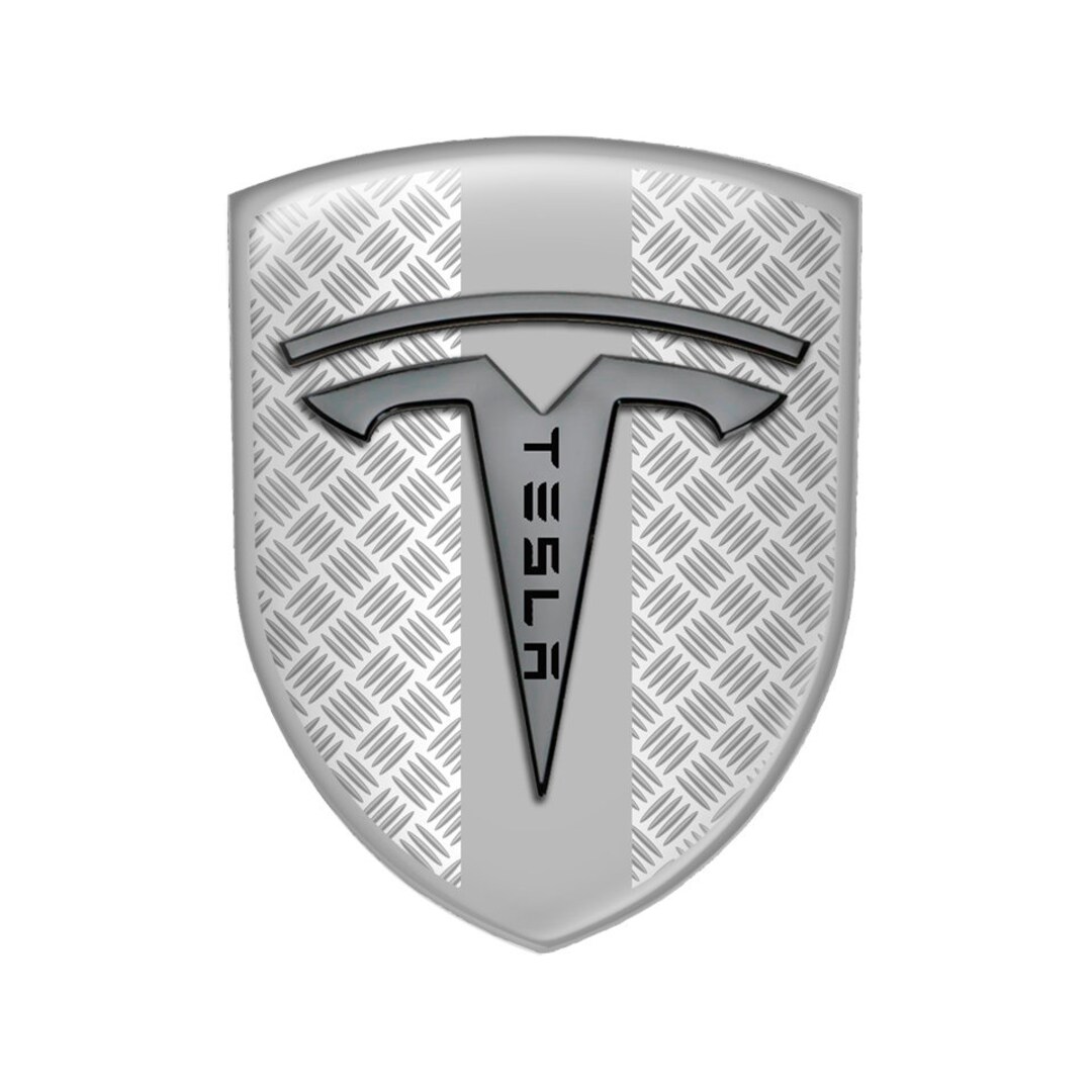 Tesla Shield Shape Electric Car Silicone Sticker Auto - Etsy