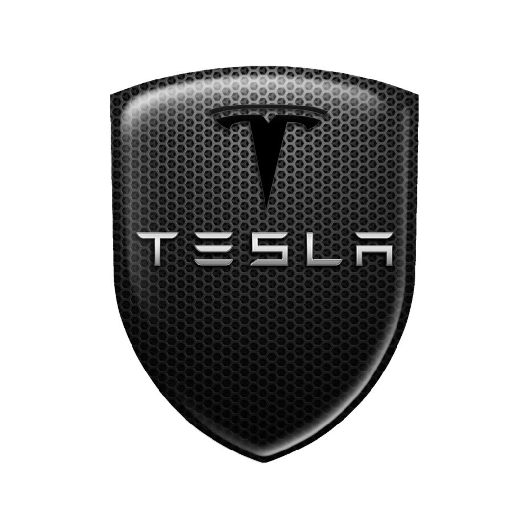 Tesla Shield Shape Electric Car Silicone Sticker Auto - Etsy