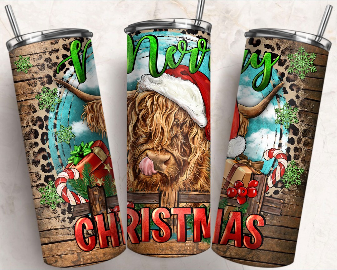 Christmas Heifer Cow 20oz Skinny Tumbler Png Sublimate Design - Etsy