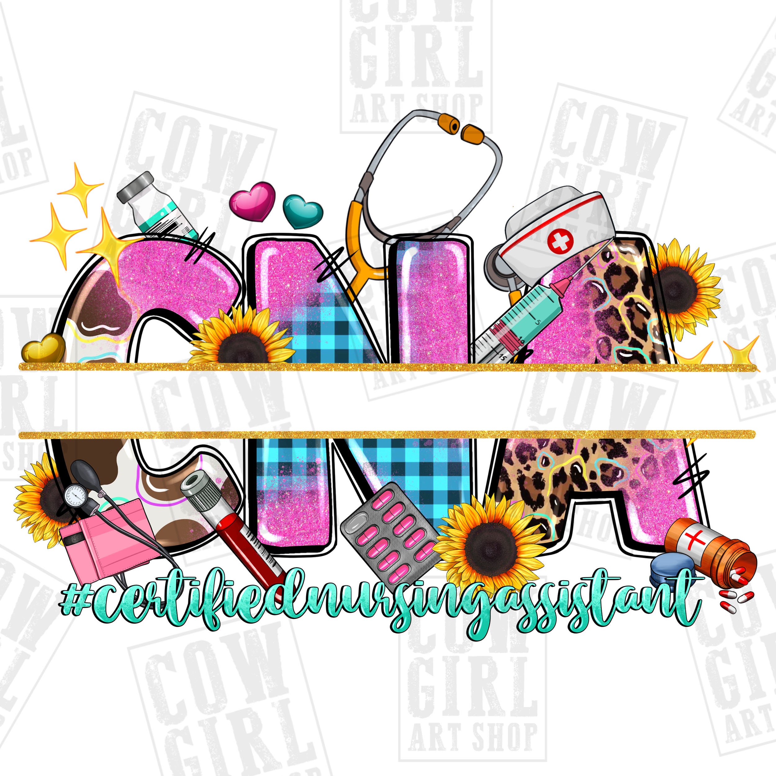 Personalized CNA Png Sublimation Design Download, Custom Name CNA Png ...