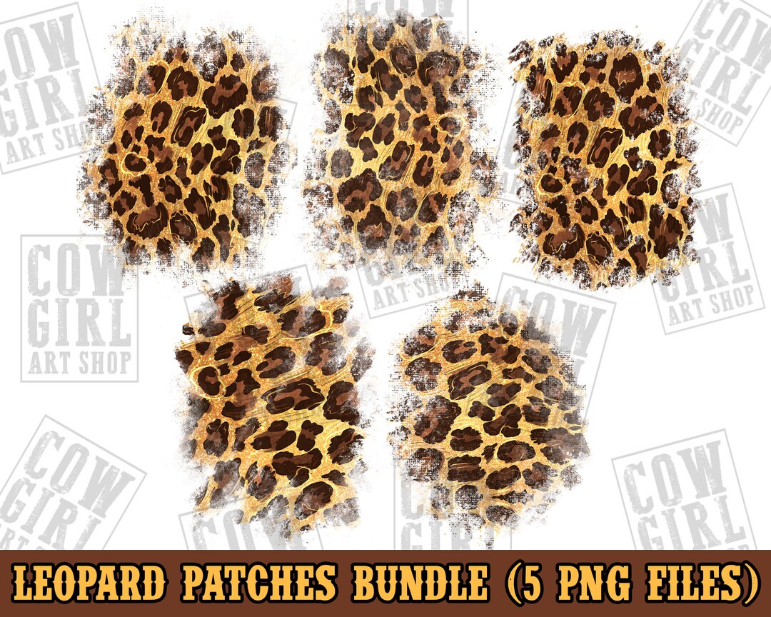 Leopard Patches Png Sublimation Design Bundle, Western Patches Png ...