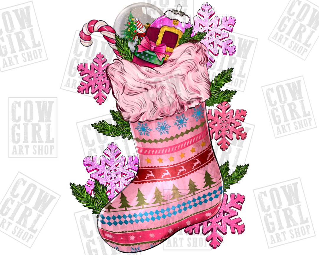 Pink Christmas Socks Png Sublimation Design Download, Merry Christmas ...