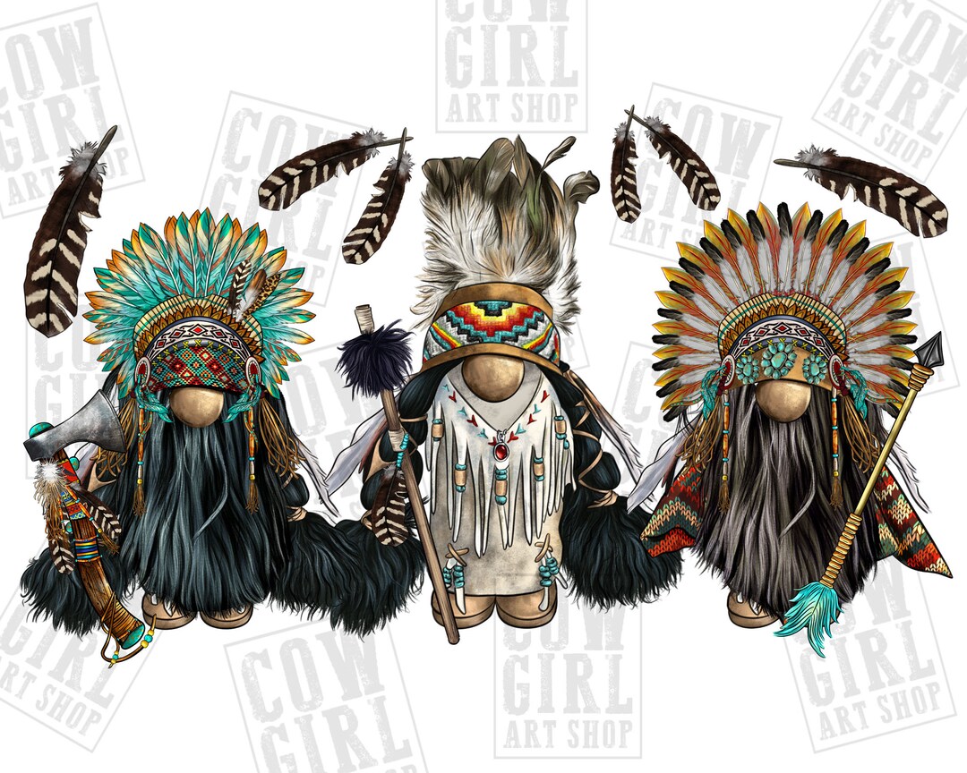 Native American Gnomies Png Sublimation Design Download, Indian Png ...