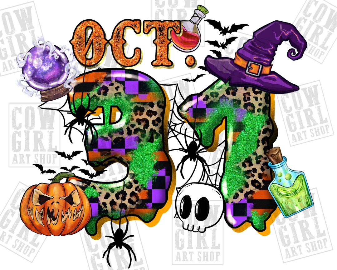 October 31 Png Sublimation Designs Download Happy Halloween - Etsy