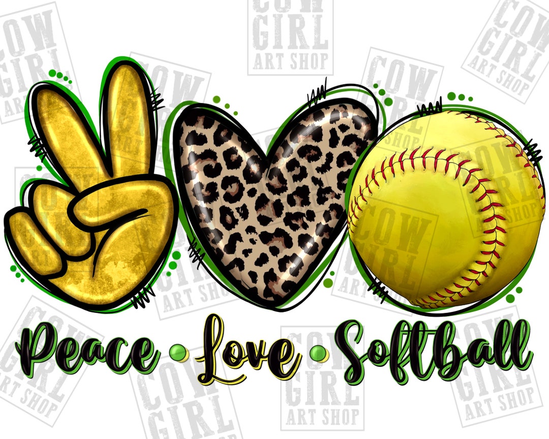 Peace Love Softball Png Sublimation Design Download, Western Peace Love ...