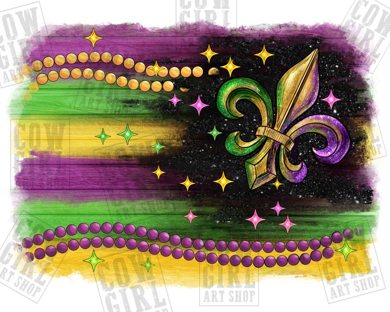 Mardi Gras Flag Png Sublimation Design Download Happy Mardi - Etsy