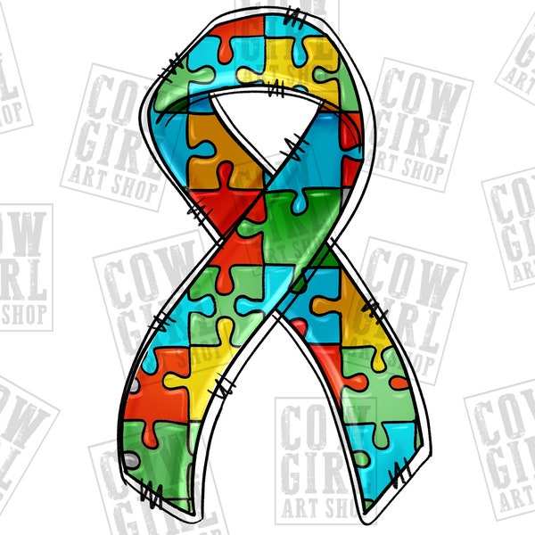 Autism Awareness Ribbon Png - Etsy