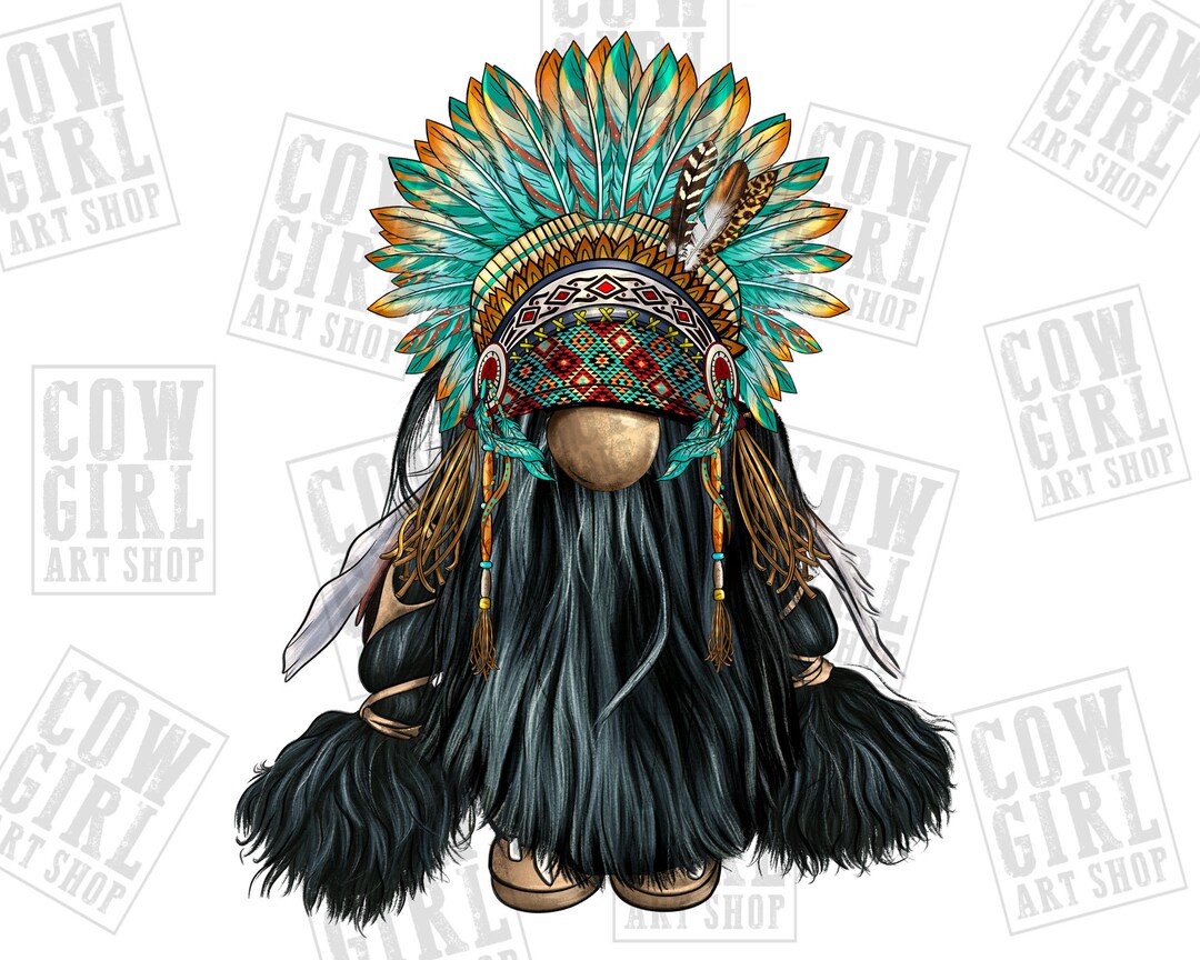 Blue Headdress Native American Gnome Png Sublimation Design Download ...