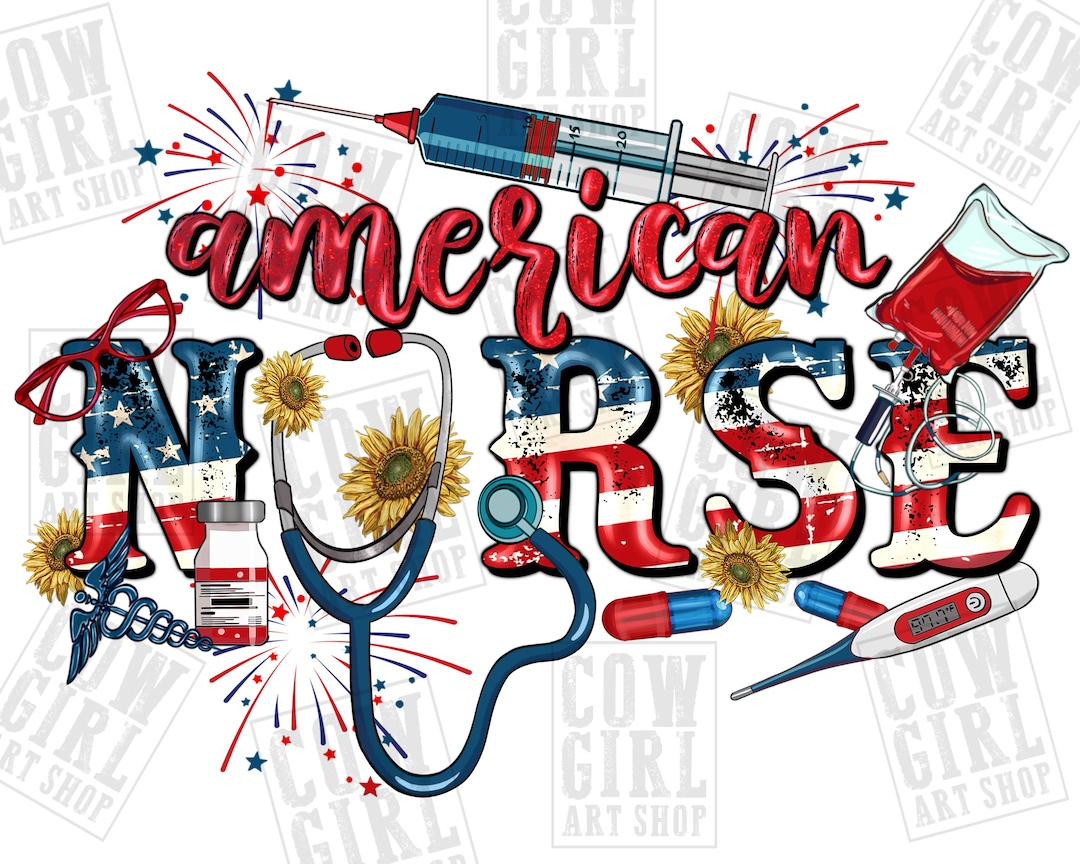 American Nurse 4th of July Png Sublimation Design Download, 4th of July ...