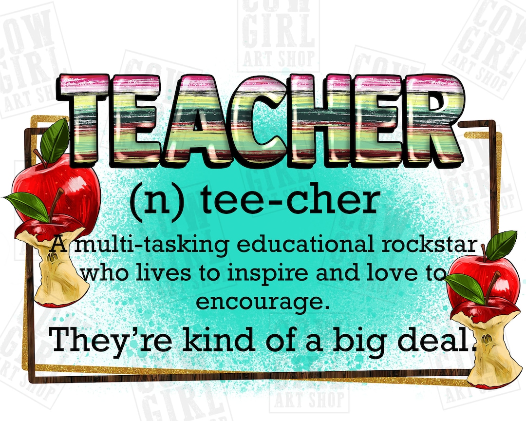 Teacher Noun Png Sublimation Design Download, Teacher's Day Png ...