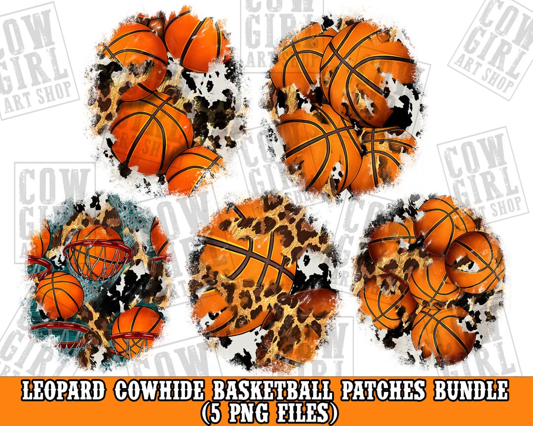 Leopard Cowhide Basketball Patches Png Sublimation Design Bundle ...