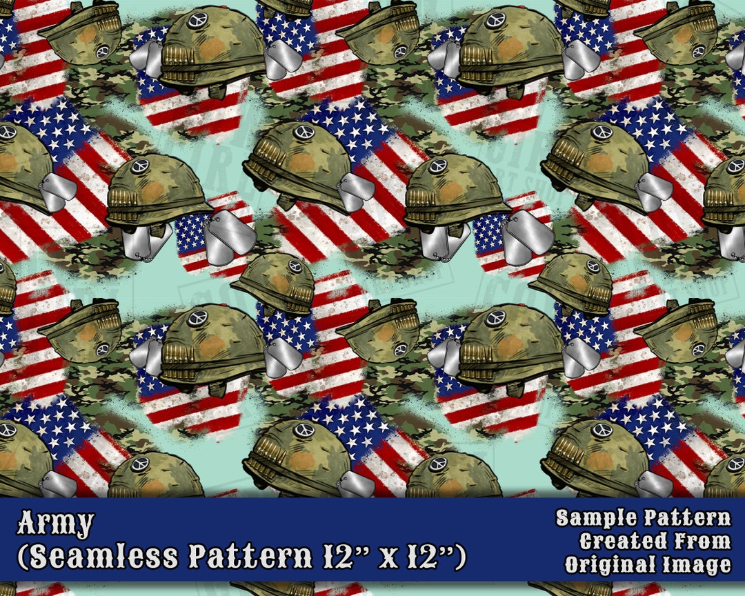 Army Seamless Pattern Digital Paper, Digital Seamless Pattern, Proud ...