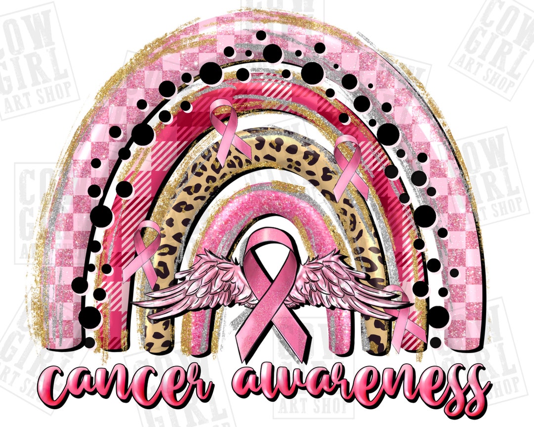 Cancer Awareness Rainbow Png Sublimation Design Download, Breast Cancer ...