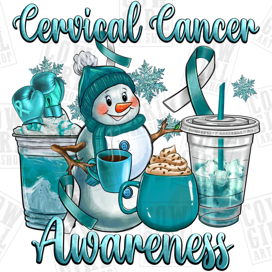 Cervical Cancer Awareness Winter Coffee Cups Png Sublimation - Etsy