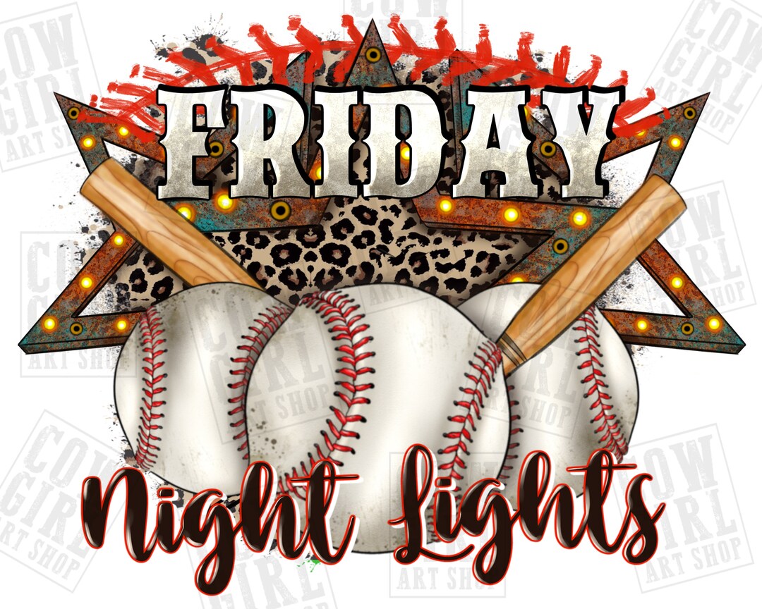 Friday Night Lights Baseball Png Sublimation Design Download, Baseball ...